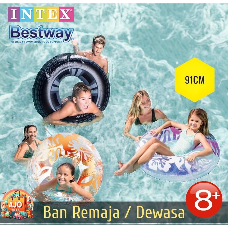 Jual BAN RENANG INTEX CLEAR TUBE SWIM RING PELAMPUNG MUD MASTER SWIM ...