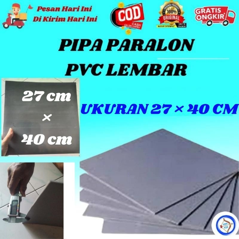 Jual PVC LEMBARAN PIPA PARALON Lembara Ukuran 27×40cm Tebal 1.67mm ...