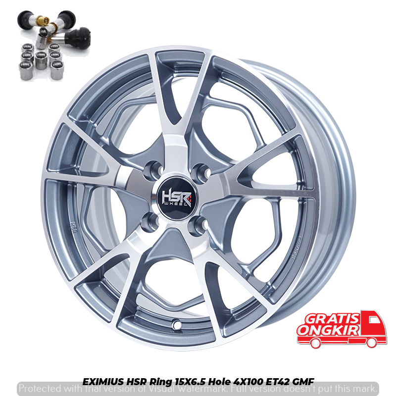Jual VELG SINGLE PCD 4X100 RING 15 HSR EXIMIUS GREY POLISH PELEK MOBIL Brio, City, City Z, City ...