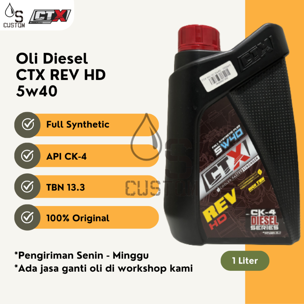 Jual Oli Diesel CTX Rev HD 5w40 1L Full Synthetic | Shopee Indonesia