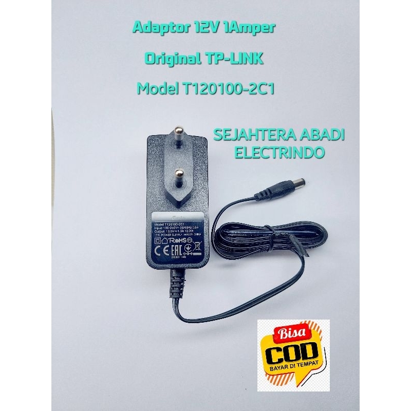 Jual ADAPTOR TP-LINK 12V 1A MODEL T120100-2C1 ORIGINAL | Shopee Indonesia