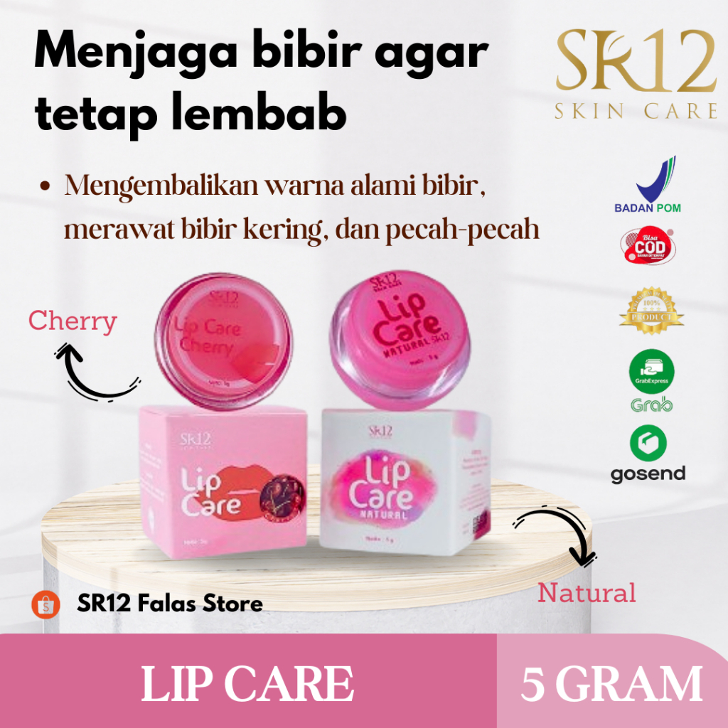 Jual SR12 Lip care atau lip balm SR12 pelembab bibir kering Pecah-pecah Cherry natural BPOM DAN ...