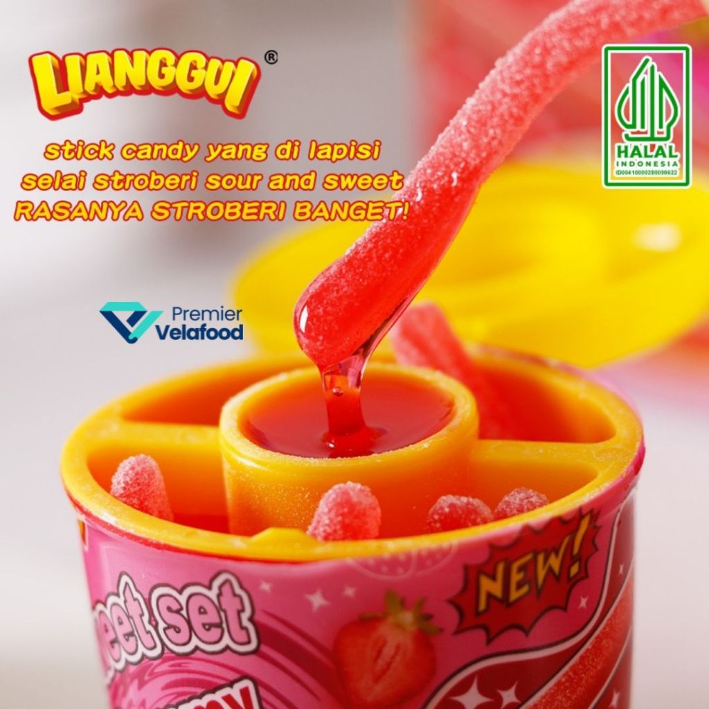 Jual [HALAL] LIANGGUI SWEET SET GUMMY STRAWBERRY DAN MANGGO DENGAM SAUS ...