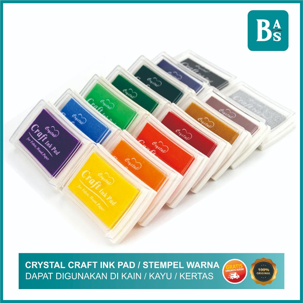 Jual Crystal Craft Ink Stamp Pad / Tinta Stempel Warna-Warni / Bisa untuk Kain, Kertas, Kayu DLL ...