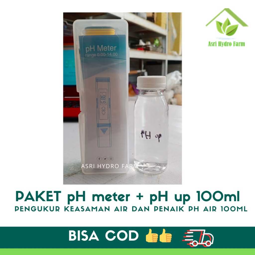 Jual Paket pH Meter Auto Kalibrasi dan pH up penaik pH air 100ml | Shopee Indonesia