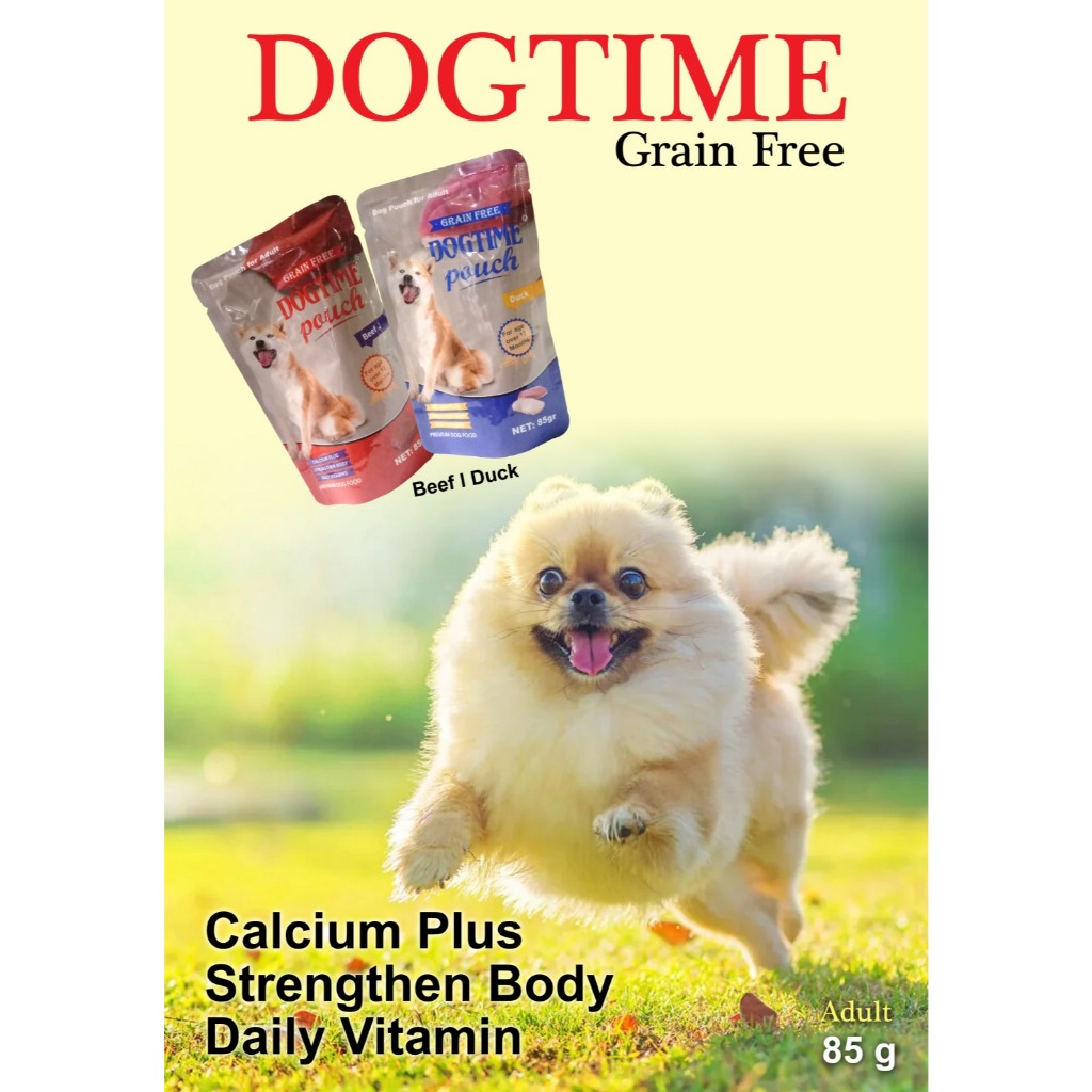Jual DogTime Pouch Grain Free 85Gr (1 DUS) | Makanan Basah Untuk Anjing ...