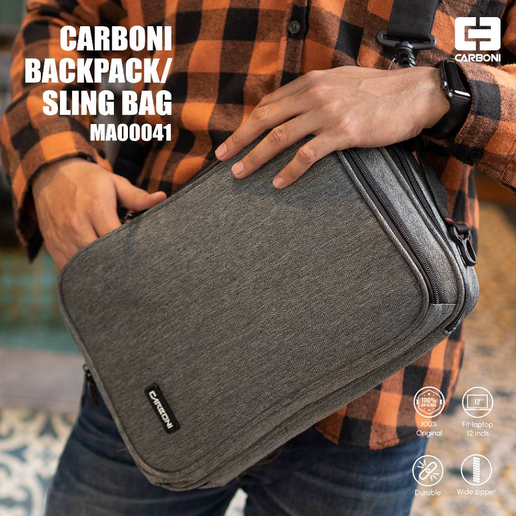 Jual TAS RANSEL 3 IN 1 CARBONI MA00041/TAS SELEMPANG MULTIFUNGSI ...