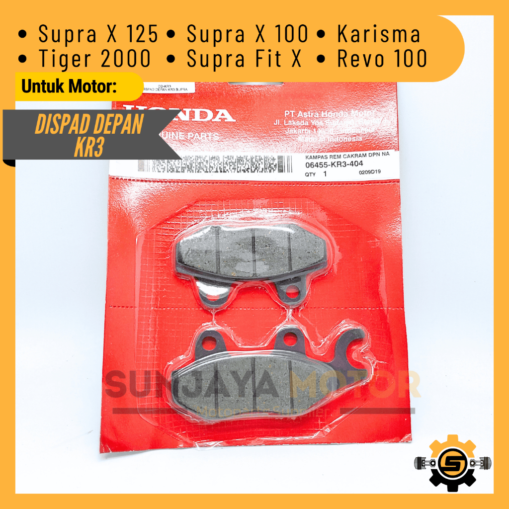 Jual Dispad Depan Original Honda KR3 Kampas Rem Supra X 125 Revo Lama ...