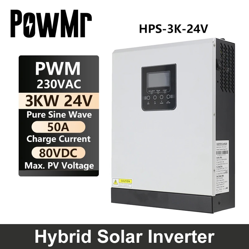 Jual PowMr Hybrid Inverter PWM Pure Sine Wave Solar Controller DC 24V ...