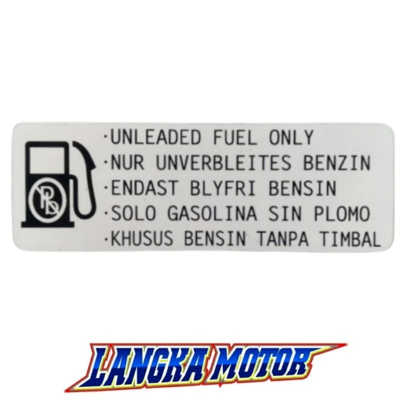 Jual ORI SGP Label Stiker BENSIN 5 bahasa Suzuki RGR FXR Thunder ...