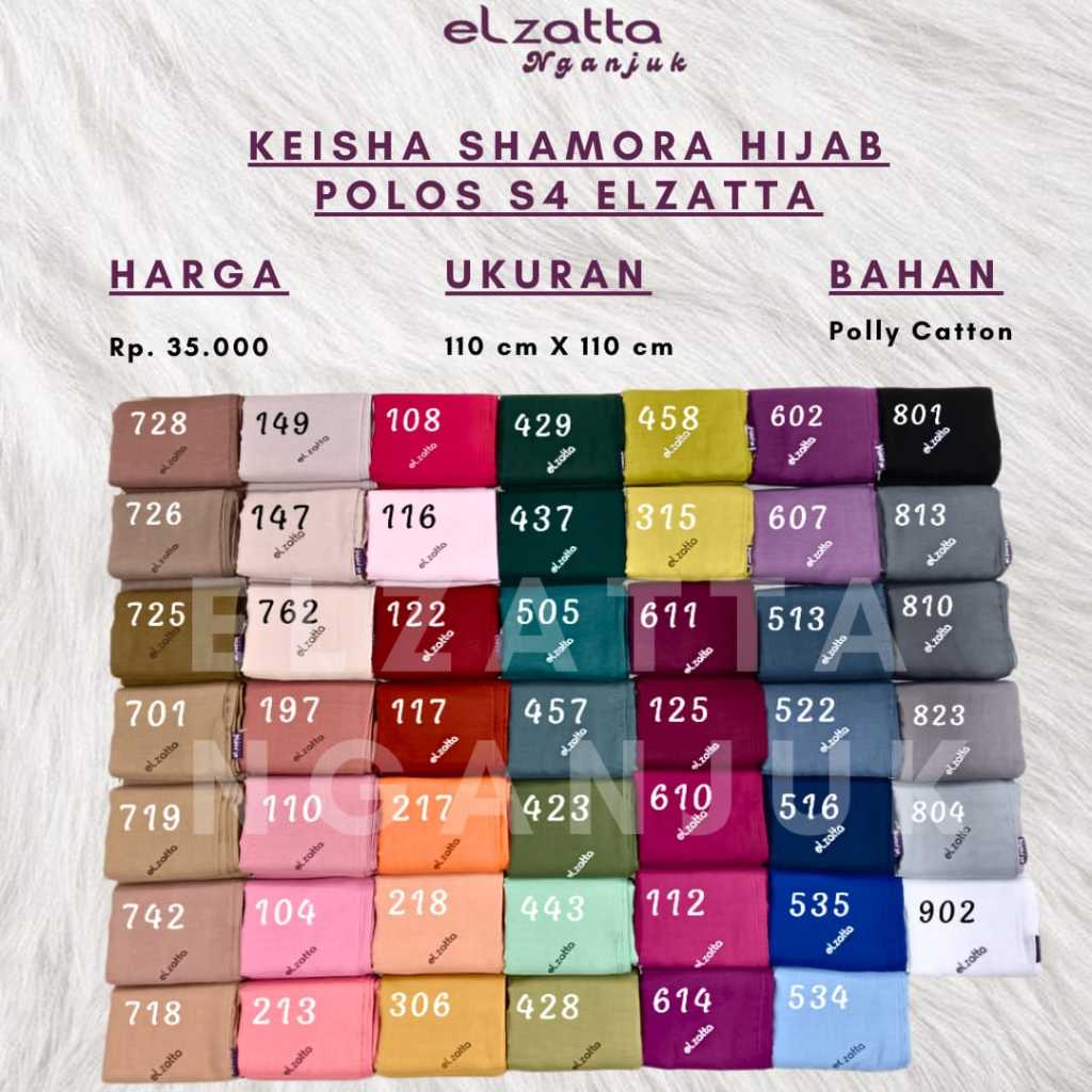 Jual NEW COLLECTION ELZATTA HIJAB SEGI EMPAT POLOS KEISHA SHAMORA ...