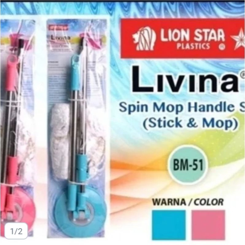 Jual REFILL HANDLE SPIN MOP LION STAR KAIN SPIN MOP LION STAR REFILL ...