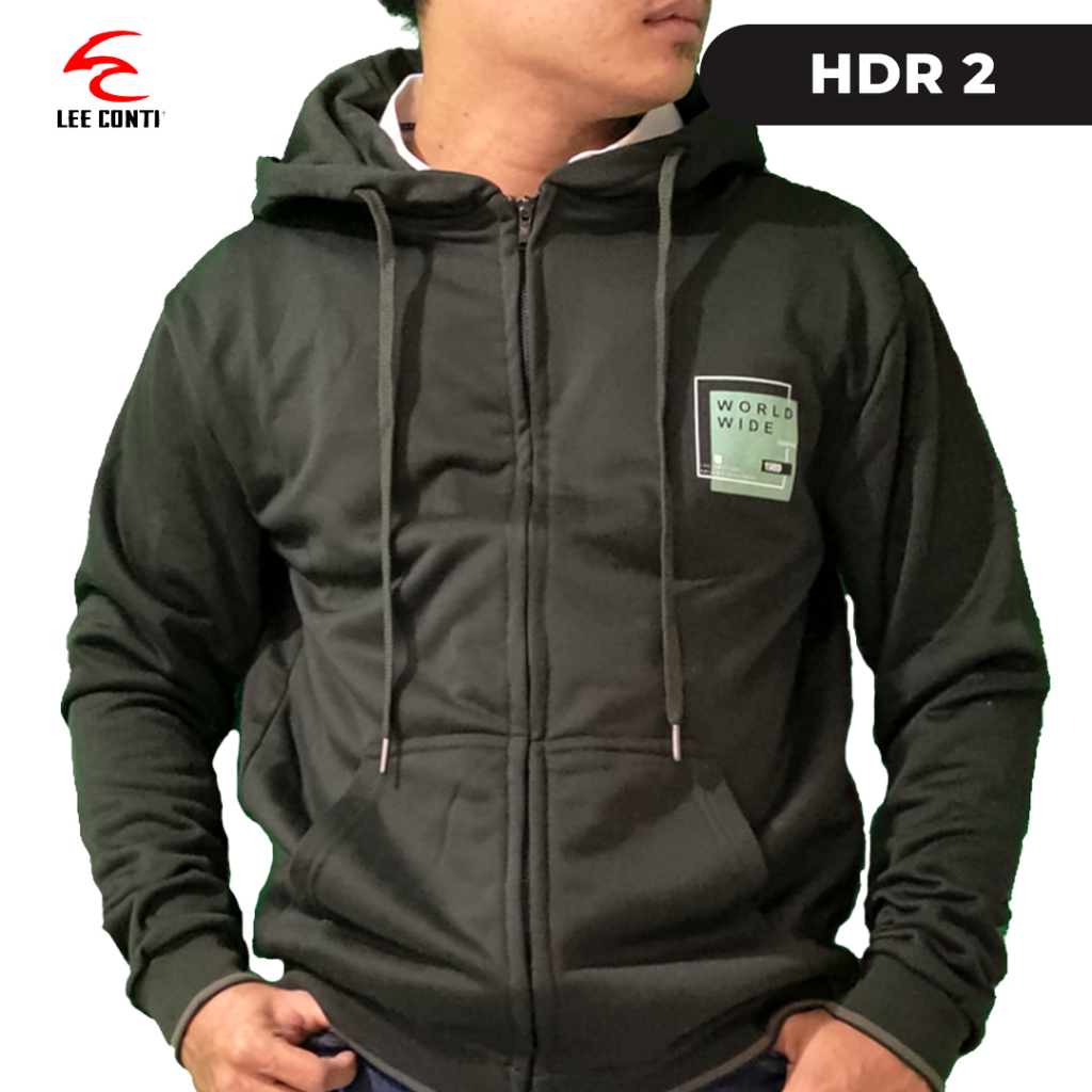 Jual Lee Conti - Hoodie Zipper Army Belakang Polos HDR | Shopee Indonesia