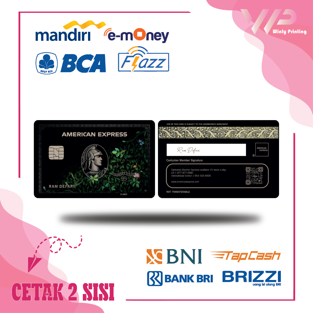 Jual KARTU EMONEY DESIGN DEBIT KREDIT AMEX BLACK AMERICAN EXPRESS E ...