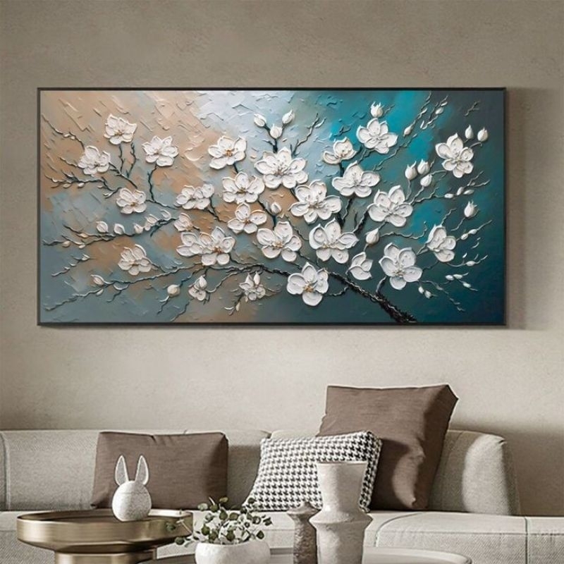 Jual Lukisan dinding bunga besar 150 x 80 cm plus bingkai frame ...