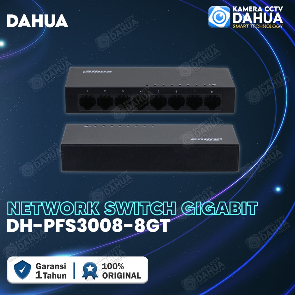 Jual DAHUA SWITCH HUB 8 PORT DH-PFS3008-8GT GIGABIT ETHERNET IP CAMERA ...