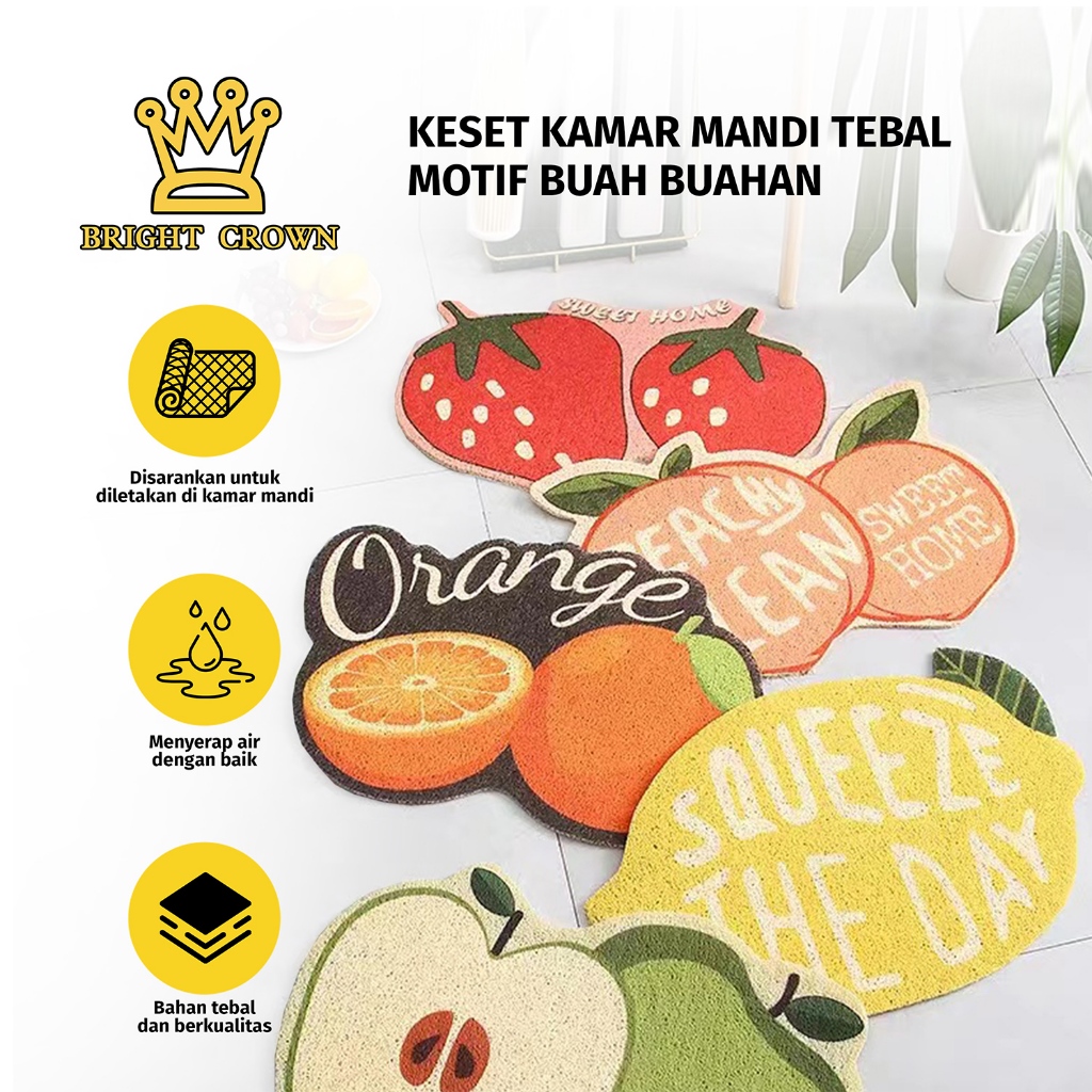 Jual Bright Crown Keset Motif Buah-Buahan PVC Uk 40 x 60cm Anti Slip ...