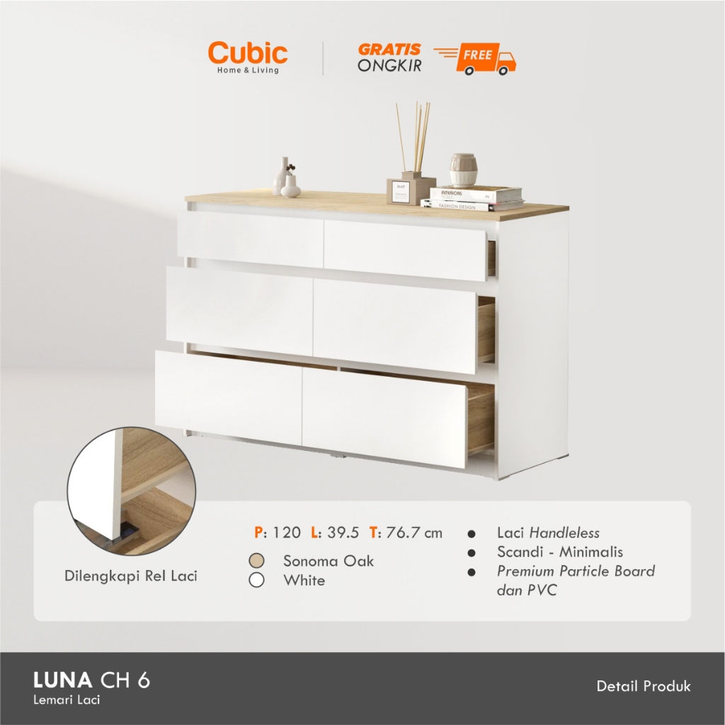 Jual Cubic Chest Drawer Minimalis / Lemari Laci 3 Susun Serbaguna / LUNA CH 6 | Shopee Indonesia