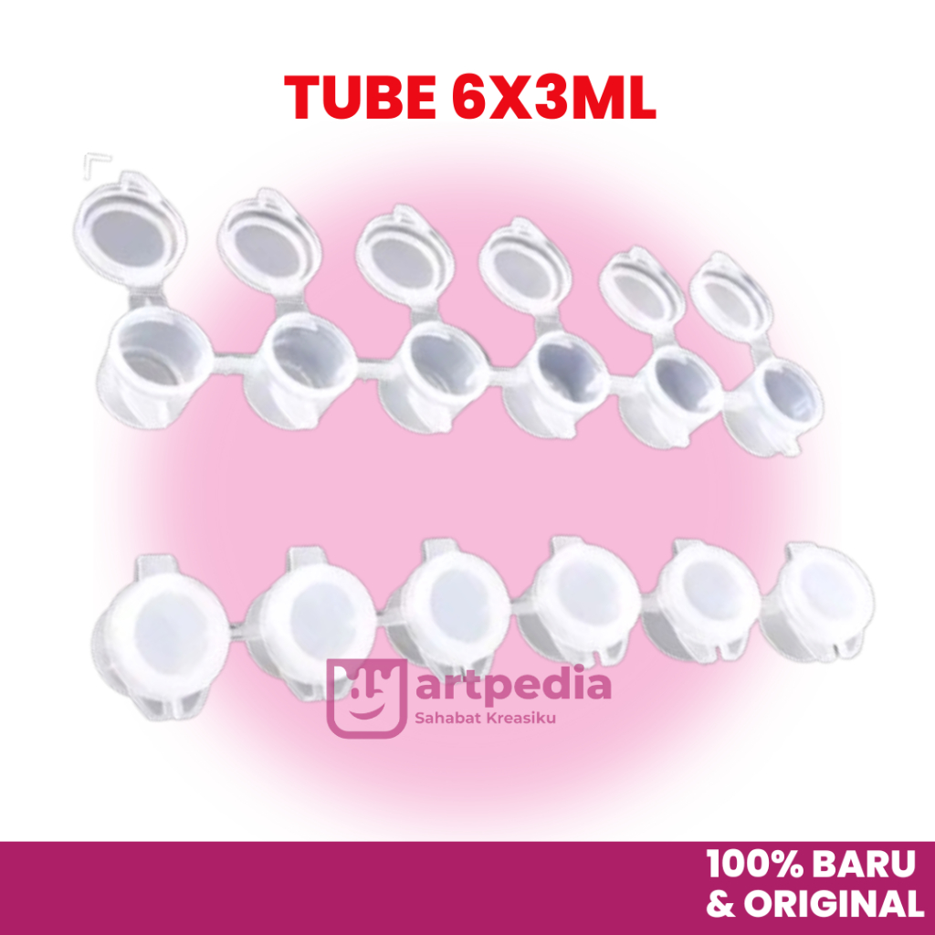 Jual V-TEC TUBE CAT PLASTIK 3ML SET 6 / POT CAT PLASTIK 6X3ML / TABUNG ...