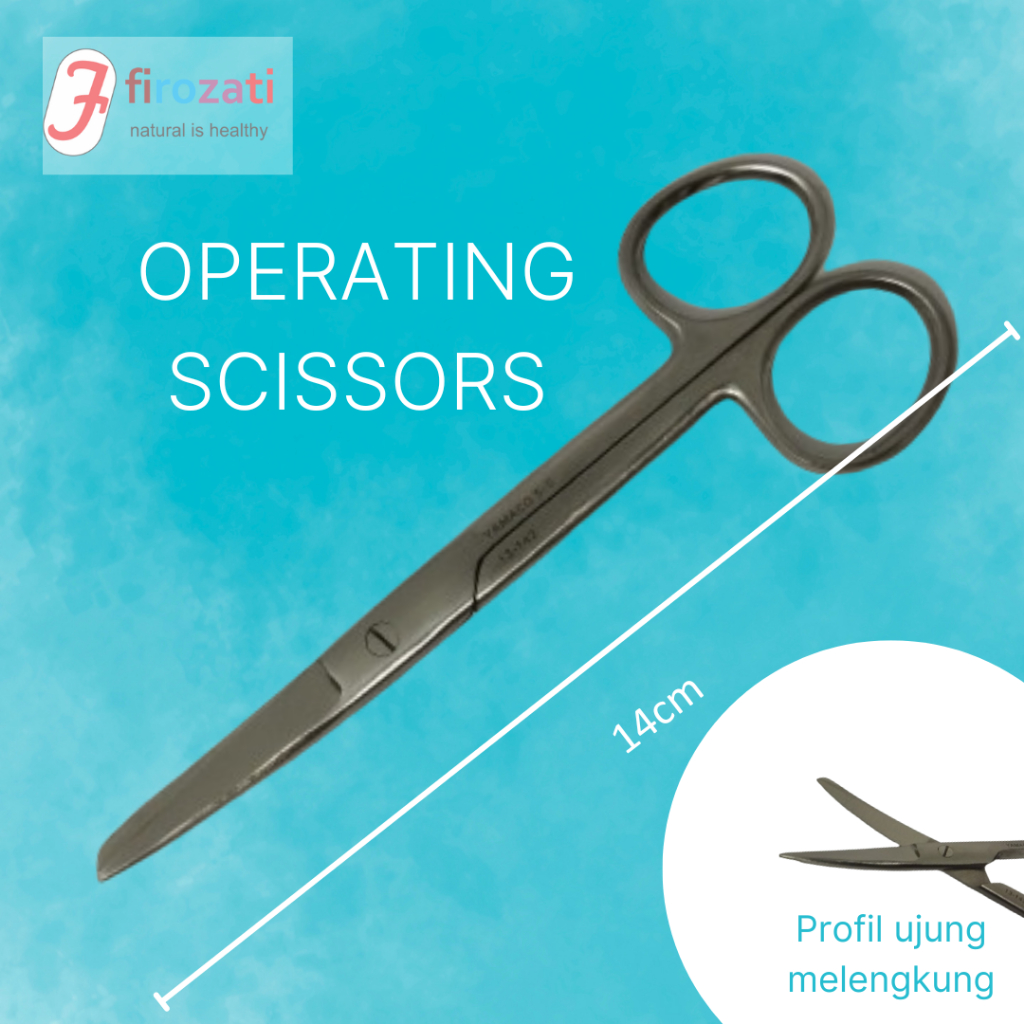 Jual Gunting Operasi Bedah Tumpul Profil Lengkung atau Lurus 14cm (Operating Scissor Blunt ...
