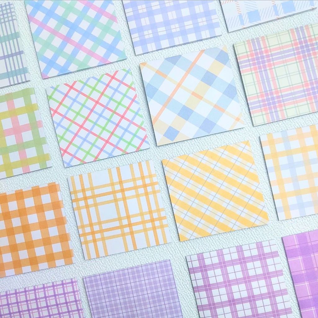 Jual PLAID STRIPED Sticky Notes Kertas 75x75 mm memo stick Grid ...