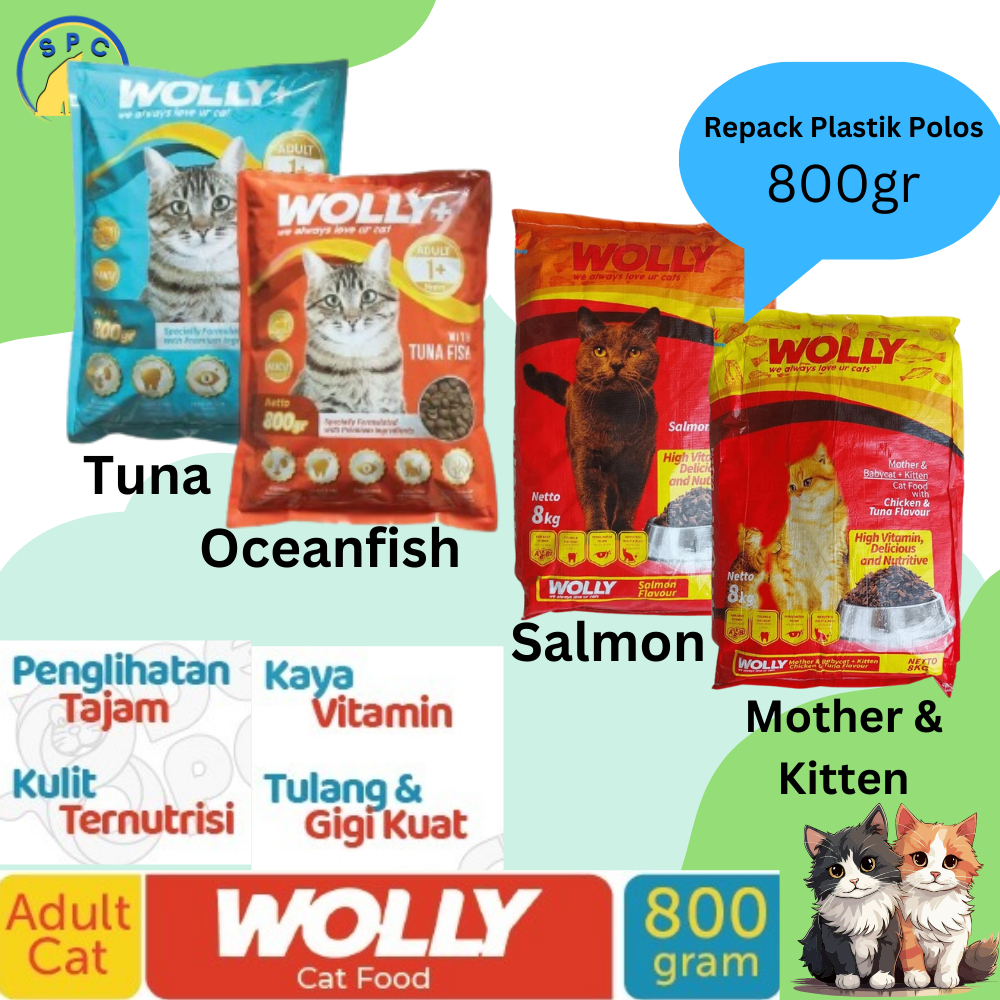Jual WOLLY+ Makanan kucing Premium 800 Gram Cat Food Urinary | Shopee ...