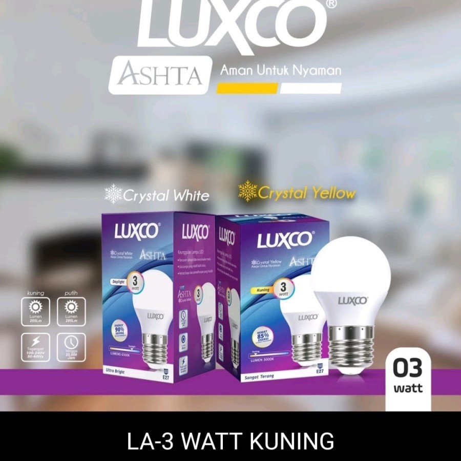 Jual lampu luxco 3watt warna kuning garansi 1 tahun | Shopee Indonesia