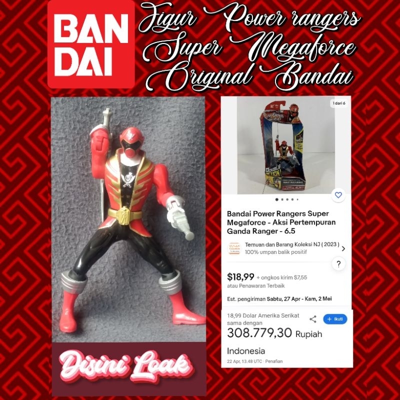 Jual Bandai Power ranger red Action figure Super Megaforce original ...
