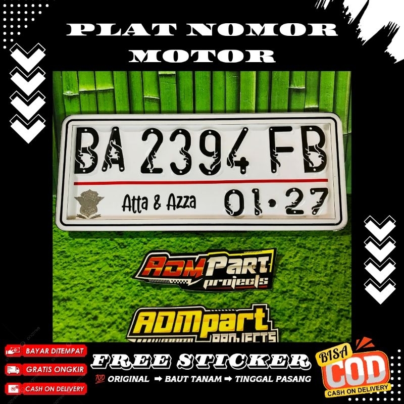 Jual PLAT NOMOR MOTOR BAUT TANAM//PLAT NOMOR MOTOR WARNA PUTIH | Shopee ...