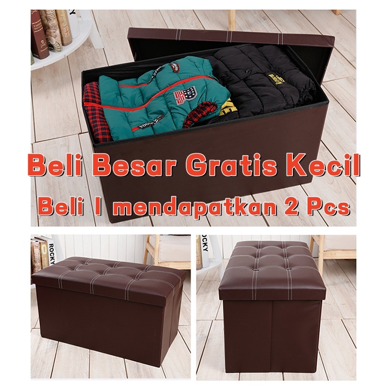 Jual Kulit tahan air Storage Box Sofa Lipat Kotak Penyimpanan Bangku ...