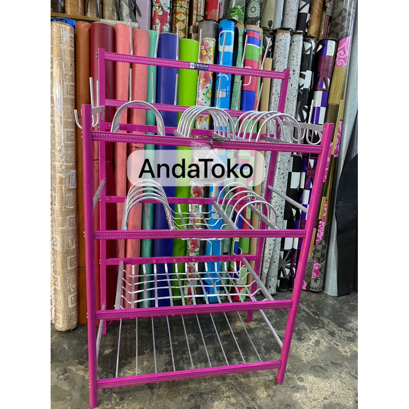 Jual Rak Piring Aluminium Pipa Jumbo 4Tingkat 2Baut (Dikirimkan Posisi ...