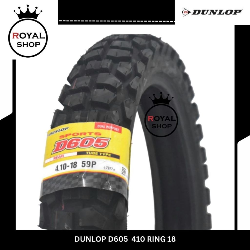 Jual DUNLOP D 605 D605 410-18 Ban Motor Trail Cross Adventure Rally ...