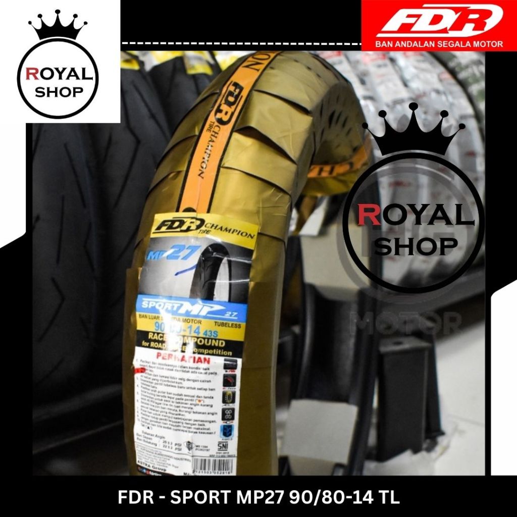 Jual FDR Sport MP27 90/80 Ring 14 Ban Motor Kering Race soft compound ...