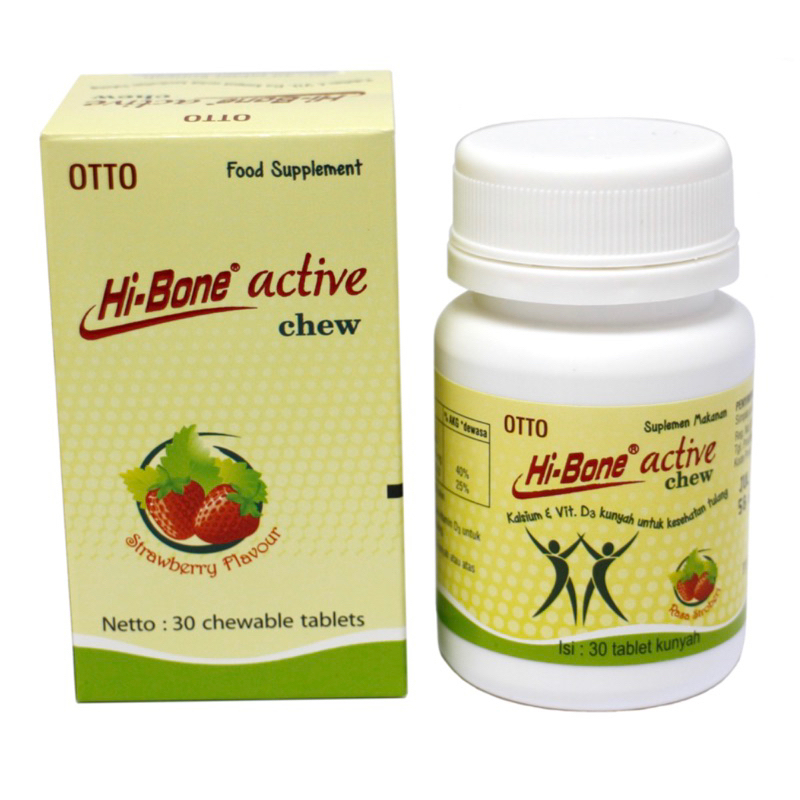 Jual HI-BONE ACTIVE STRAWBERRY CHEW ISI 30 TABLET SUPLEMEN KESEHATAN ...