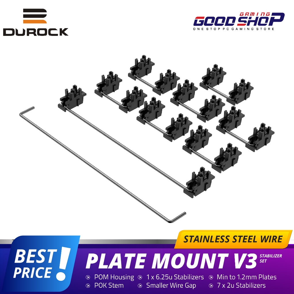 Jual DUROCK Black Plate Mount V3 Keyboard Stabilizer Sets / Durock ...