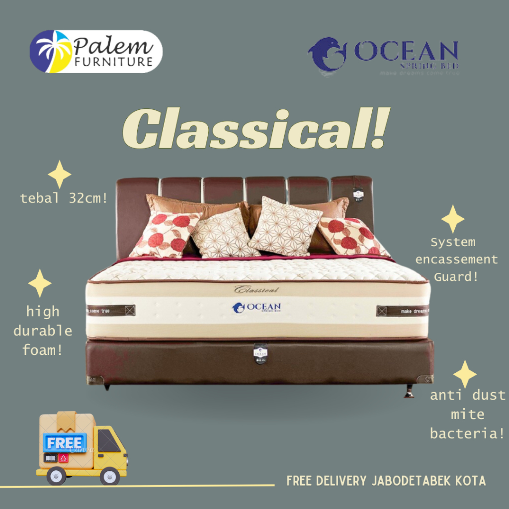 Jual KASUR SPRINGBED CLASSICAL BONNEL - OCEAN SPRINGBED - Matrass Only & Full set | Shopee Indonesia