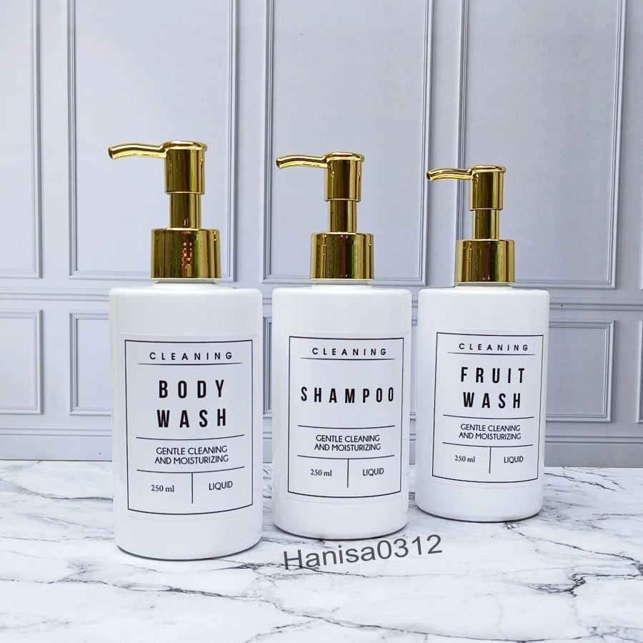 Jual Botol Pump 250ml Rf Putih Glossy Tempat Sabun Cair Shampoo Botol Refill 250 Ml Aesthetic ...