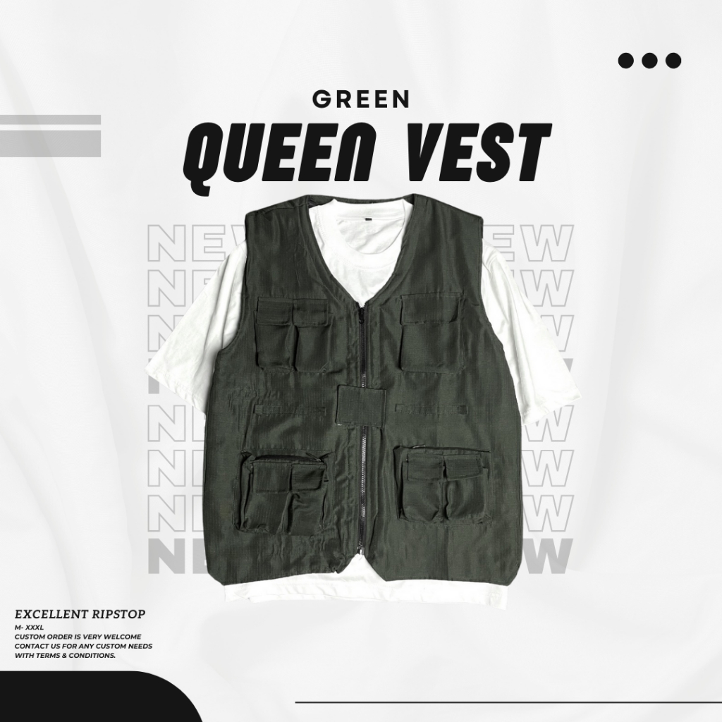Jual Queen Vest - Vest Rompi Tactical Hijau Army | Shopee Indonesia