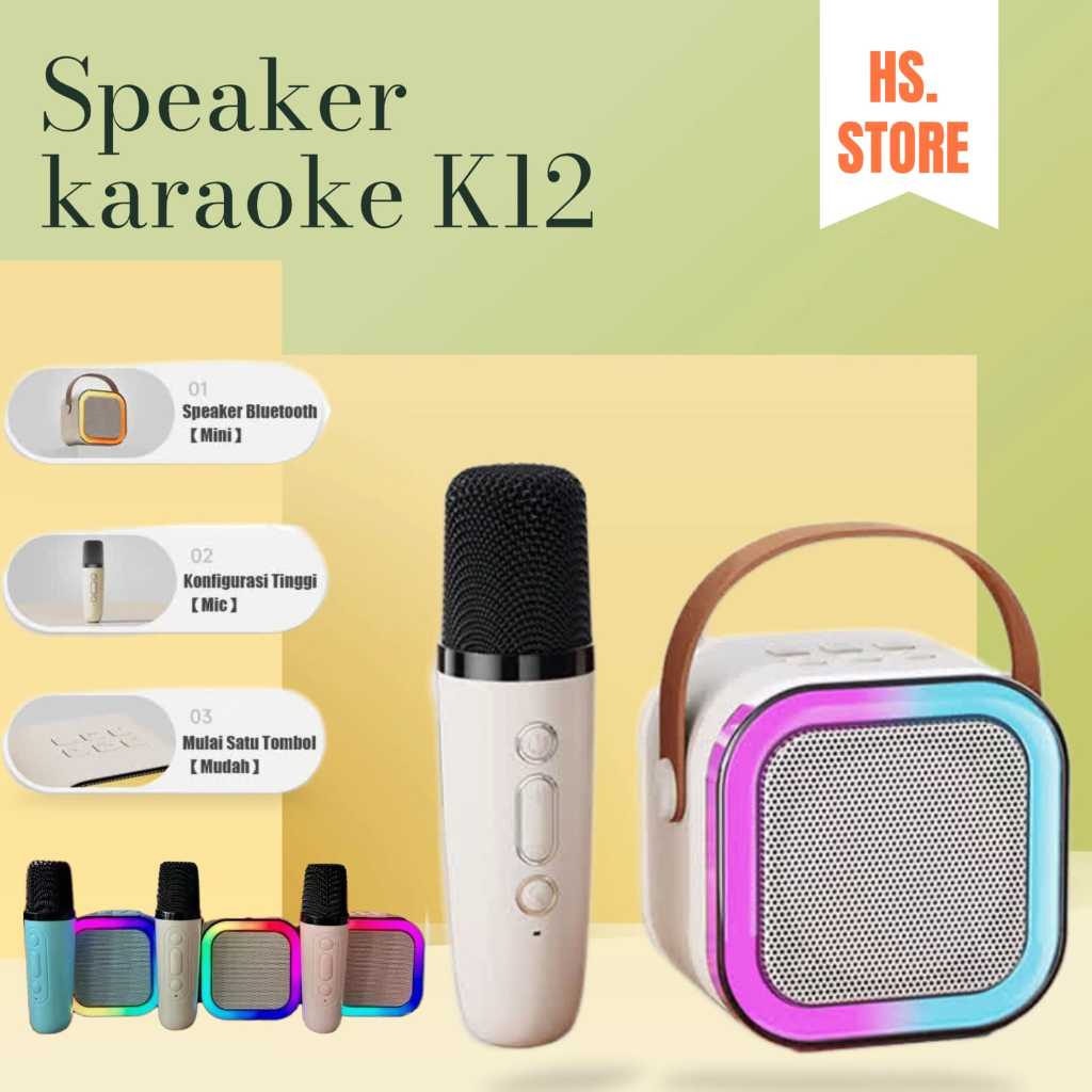 Jual Karaoke Speaker Microphone K12 Wireless Mini Bluetooth Karaoke ...
