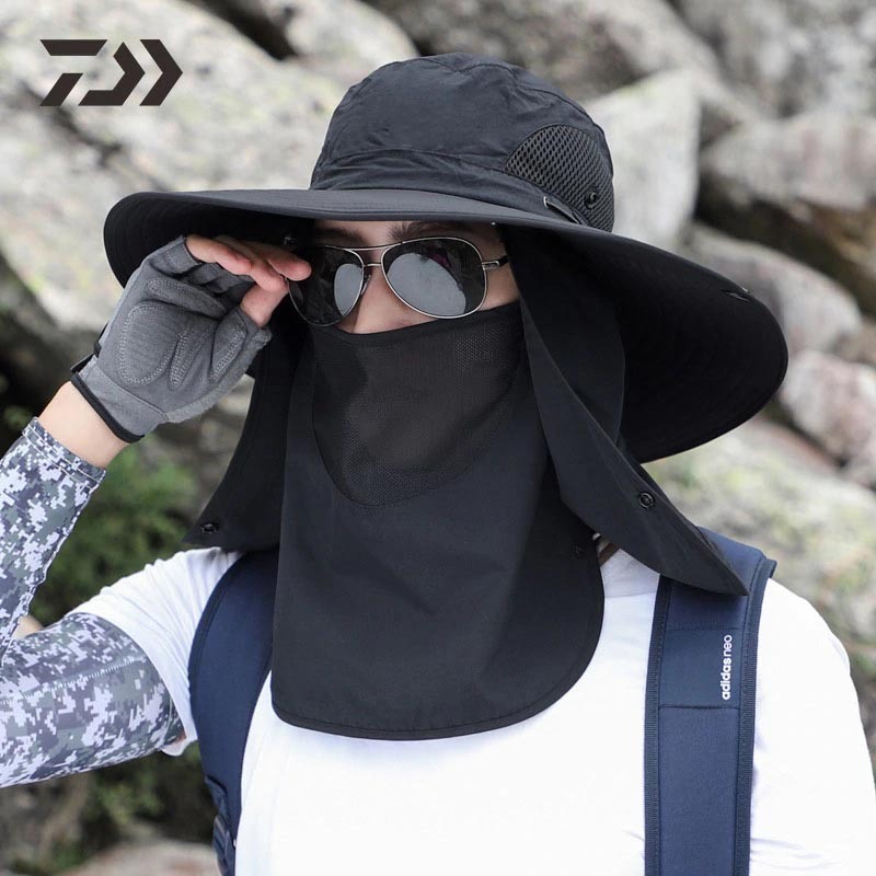 Jual Topi Mancing Jepang Anti Panas UV Waterproof Fishing Hat Black ...