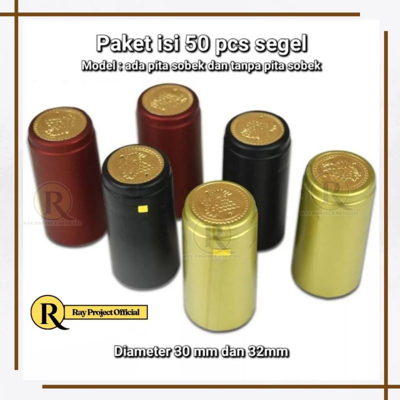 Jual RayProject - [Segel Top Anggur Paket isi 50 pcs] Segel Polos Cap ...