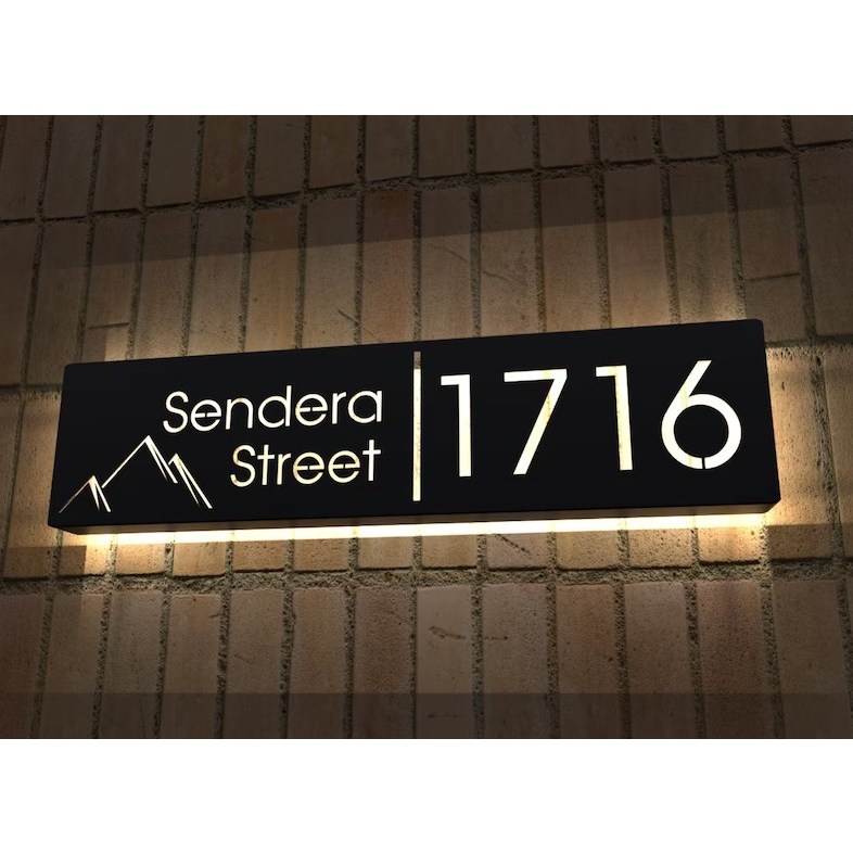 Jual Sign Board Nomor Rumah LED Neon Box Backlight MInimalis Custom ...