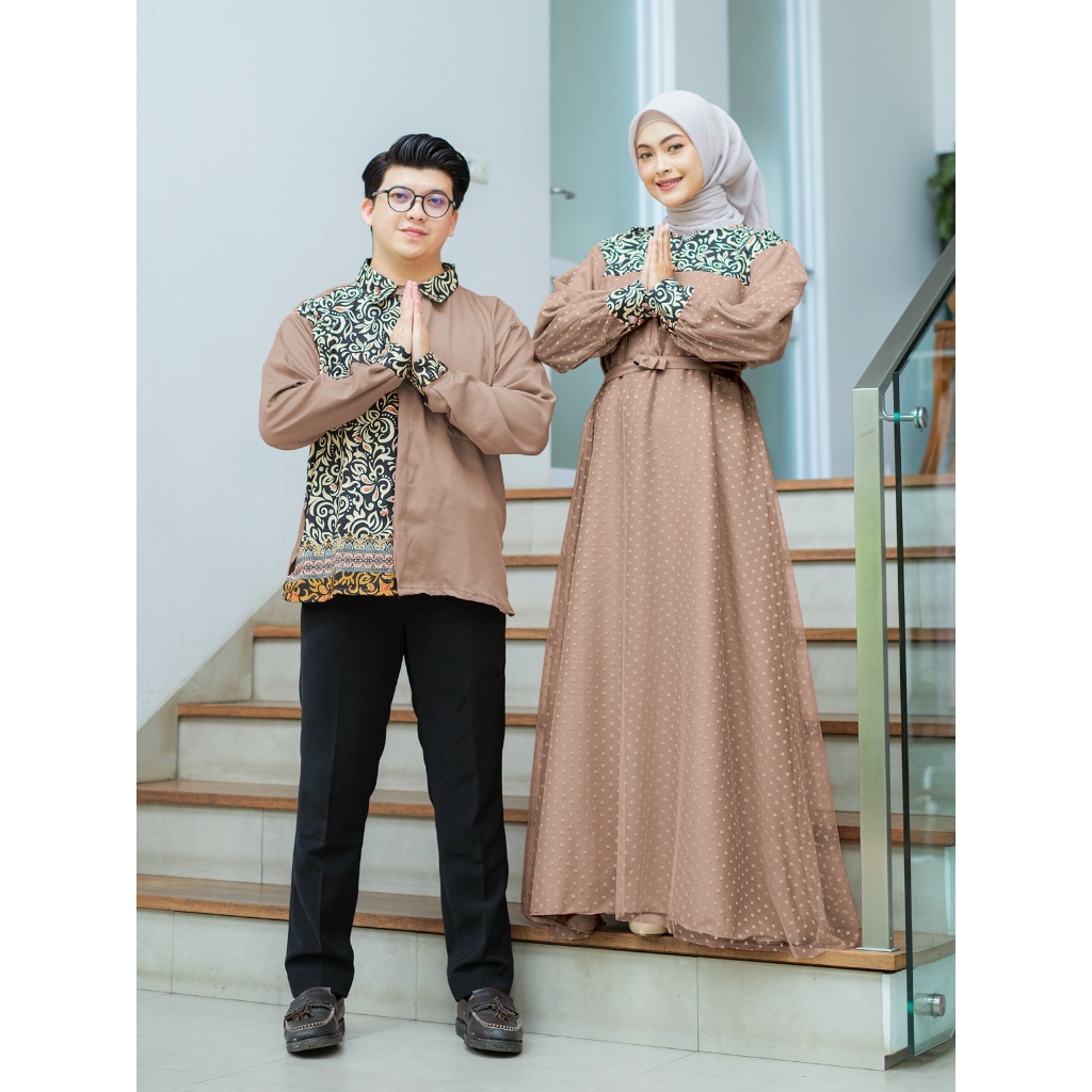 Jual Baju couple pasangan lebaran Busui motif batik keluarga dan kemeja ...