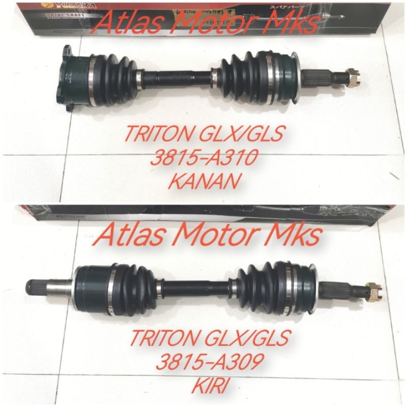 Jual [1SET] AS DEPAN CV JOINT SHAFT ASSY FRONT DRIVE MITSUBISHI TRITON GLX / GLS - KANAN KIRI ...