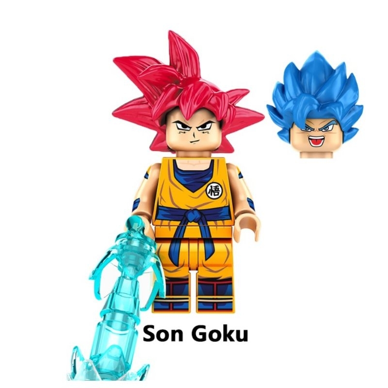 Jual Mini Action Figure Son Goku Super Saiyan Red Blue Anime Dragon ...