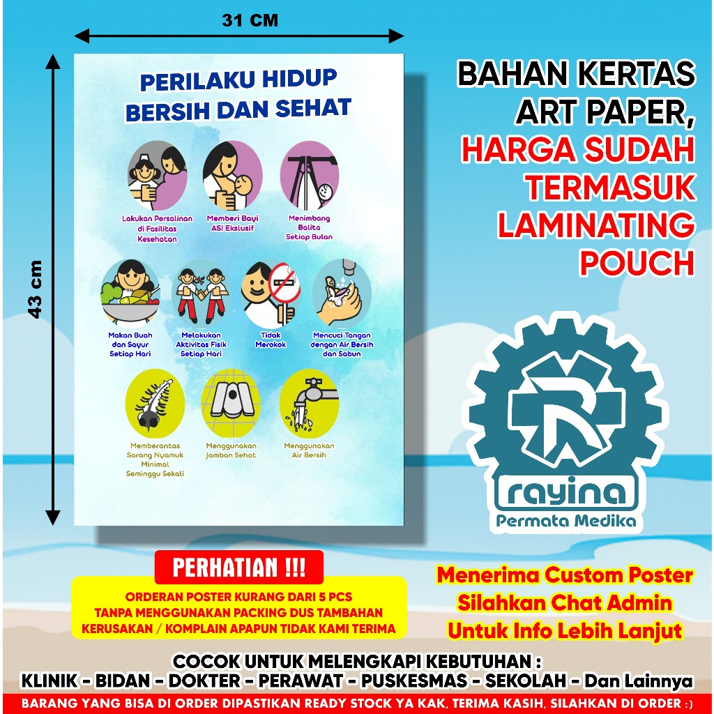 Jual Poster Perilaku Hidup Bersih dan Sehat | Shopee Indonesia