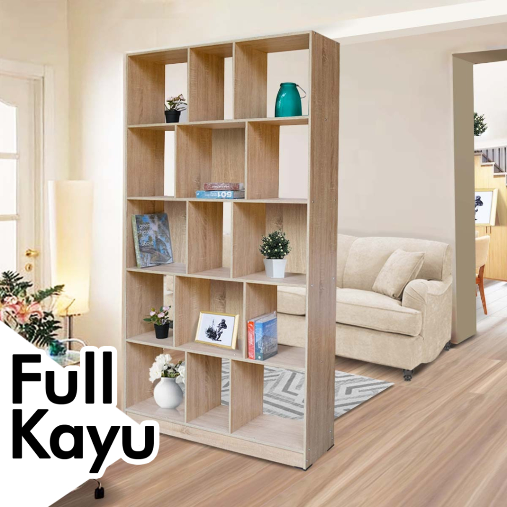 Jual Rak Buku Kayu Lemari Partisi Serbaguna Modern Minimalis - Dalton ...