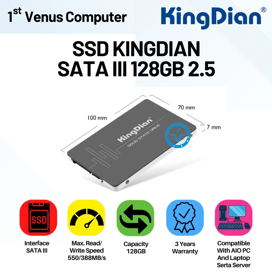 Jual Kingdian SSD Sata III 128GB 256GB 2.5 Original / MEM01-KIN / MEM04 ...