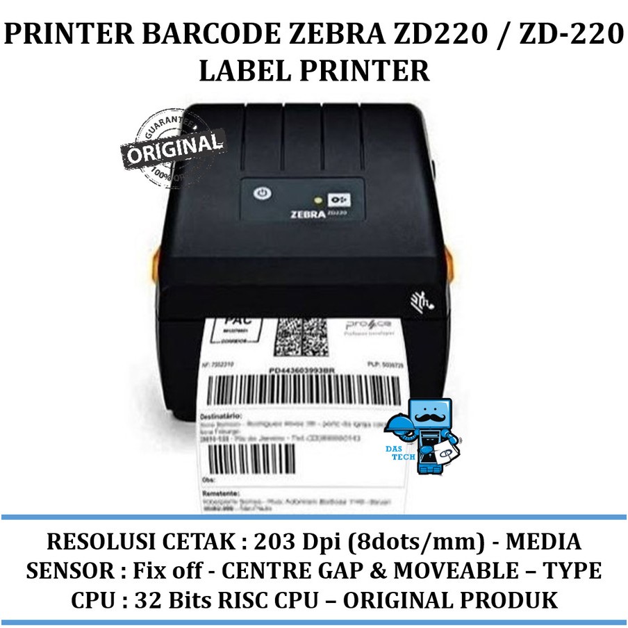 Jual Printer Barcode Zebra ZD220 / ZD-220 Label Printer - Garansi Resmi ...