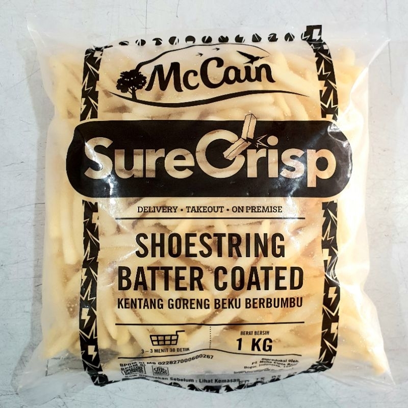 Jual Mc Cain Sure Crisp Kentang Shoestring Batter Coated 1kg | Shopee ...